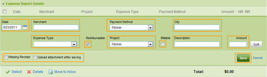 Entering Expenses – SpringAhead